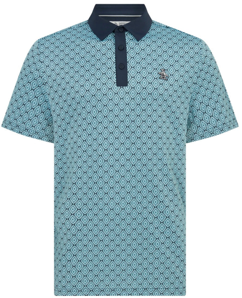 Original Penguin Bohemian Jacquard Polo Shirt in Black Iris – NorthTeeGolf